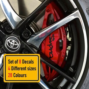 8 X Toyota Supra different Style Brake Caliper Vinyl Decals - Etsy