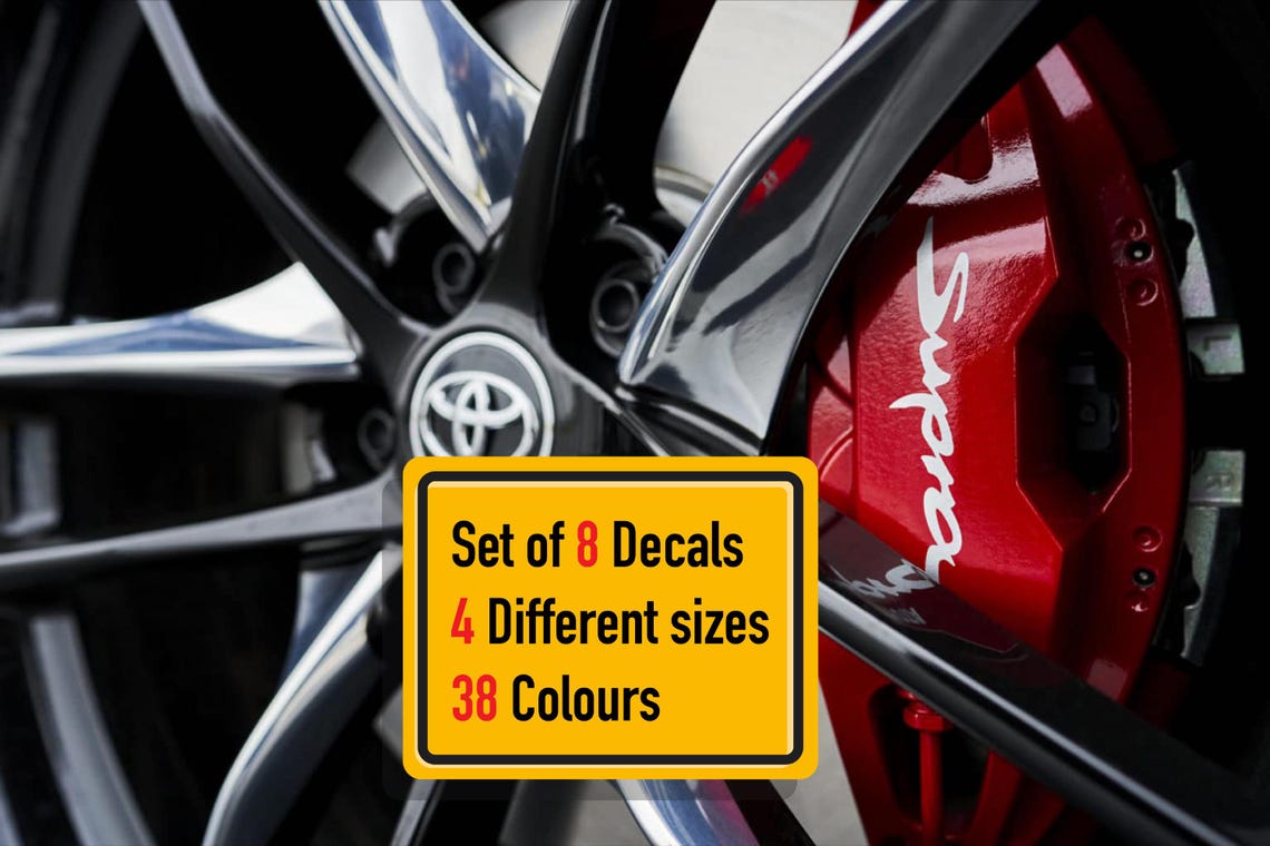 8 X Toyota Supra (different Style) Brake Caliper Vinyl Decals Stickers ...