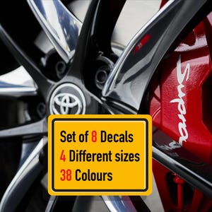 8 X Toyota Supra (different Style) Brake Caliper Vinyl Decals Stickers ...