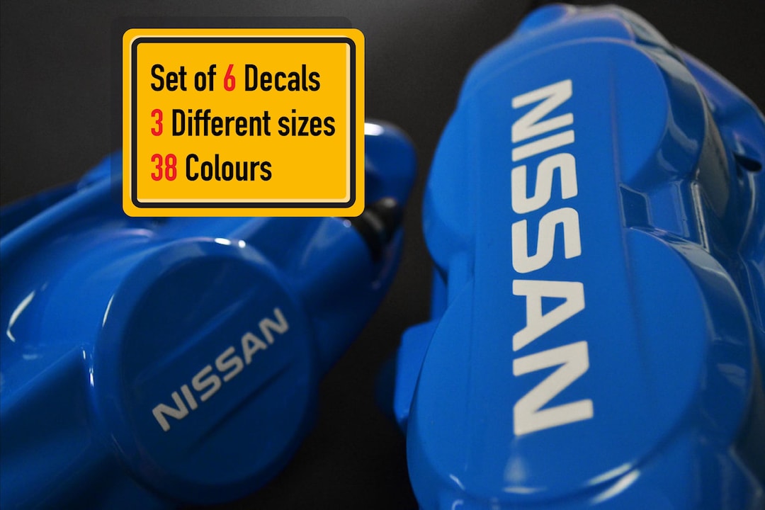 6 X Nissan (different Style) Brake Caliper Vinyl Decals Stickers ...