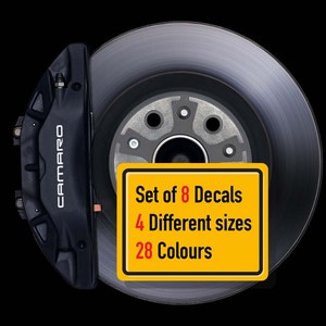 8 X Chevrolet Camaro (different Style) Brake Caliper Vinyl Decals ...