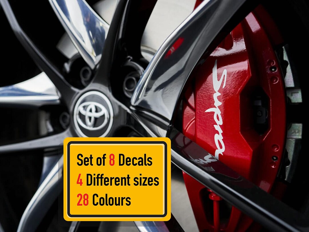 8 X Toyota Supra different Style Brake Caliper Vinyl Decals Stickers ...