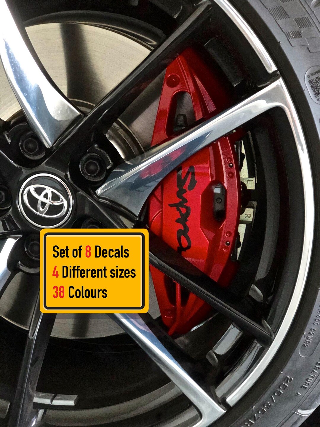 8 X Toyota Supra (different Style) Brake Caliper Vinyl Decals Stickers ...