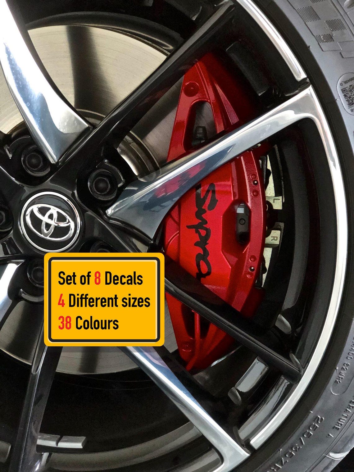 8 X Toyota Supra (different Style) Brake Caliper Vinyl Decals Stickers ...