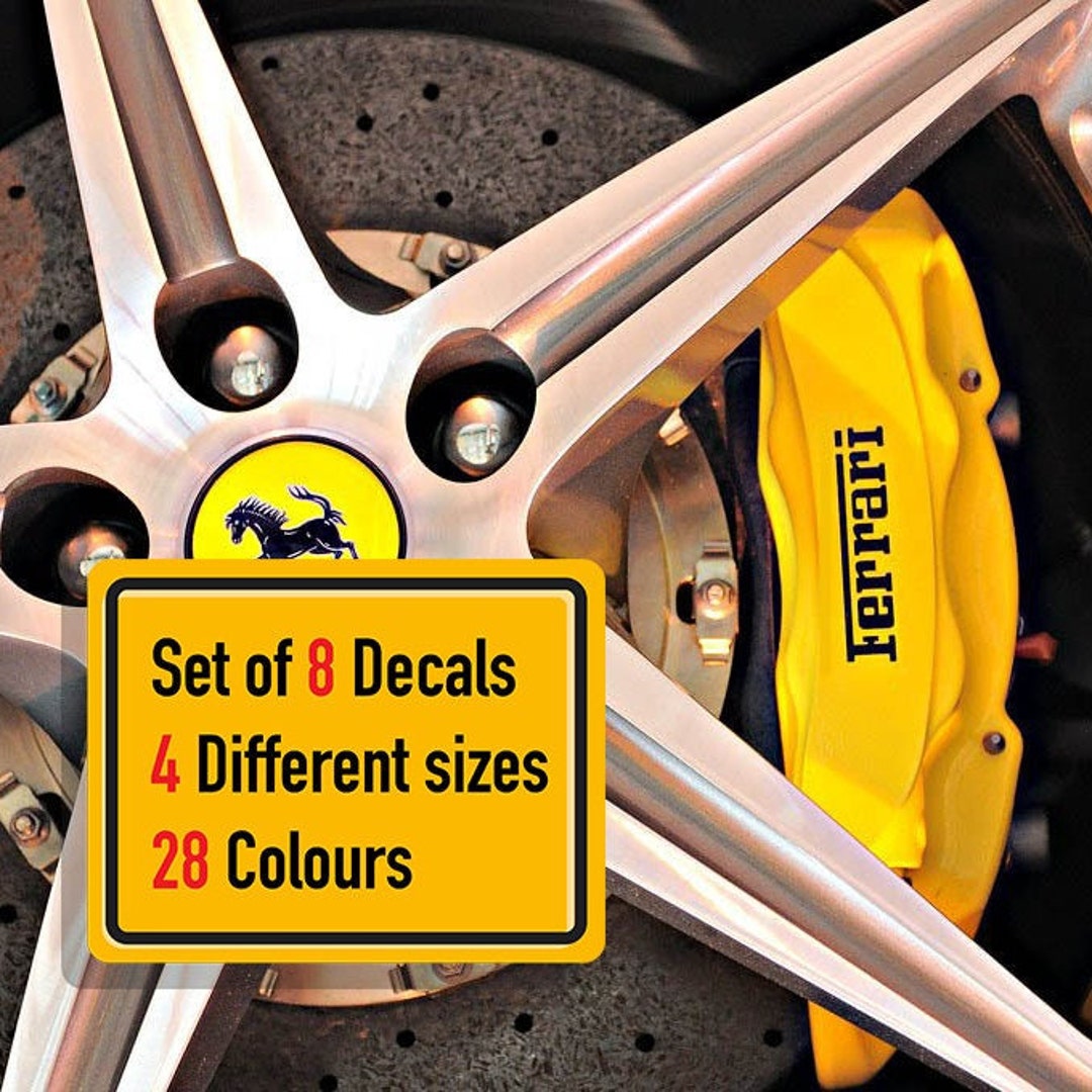8 X Ferrari Brake Caliper Vinyl Decals Stickers LETTERING ONLY - Etsy