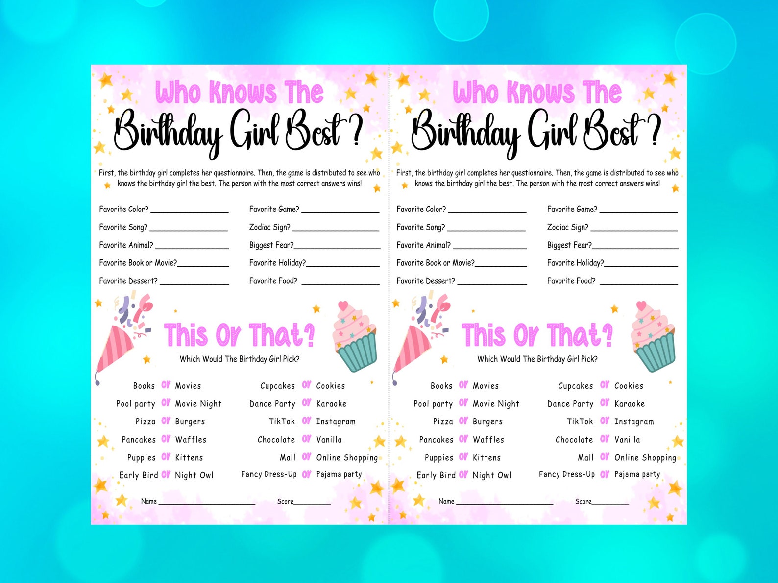 Who Knows the Birthday Girl Best How Well Do You Know the Birthday Girl ...