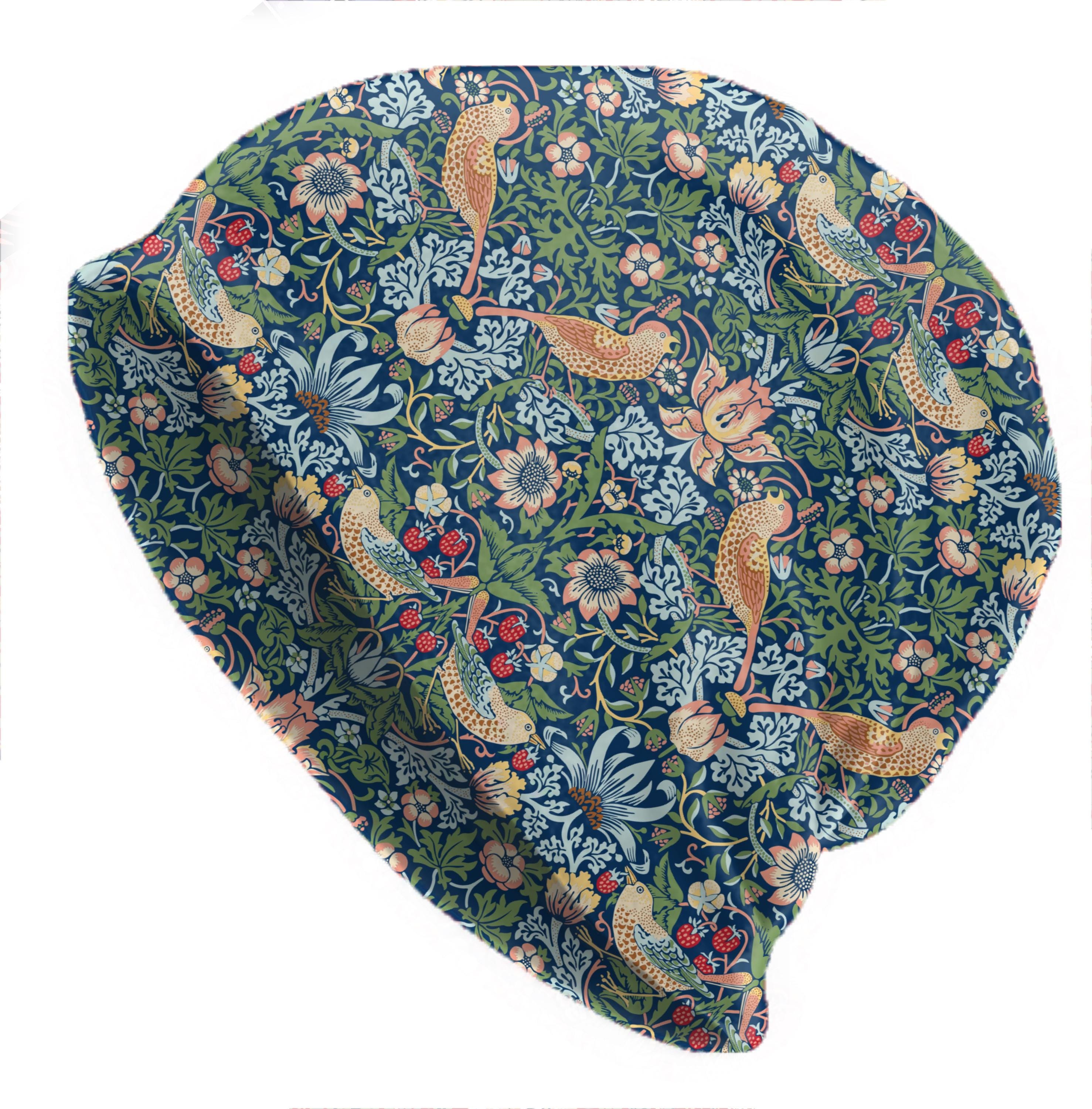 William Morris Strawberry Thief Slouchy Beanie – Soft Double-layer ...