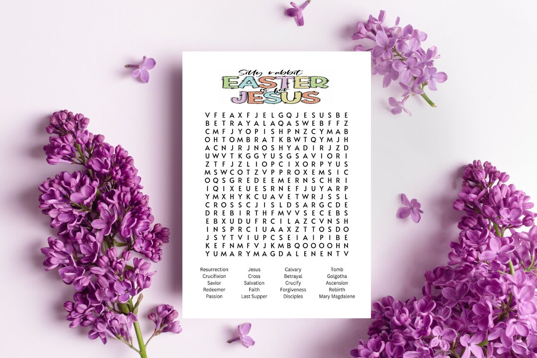 Easter WORD SEARCH Religious Easter Word Search Easter Party Game ...