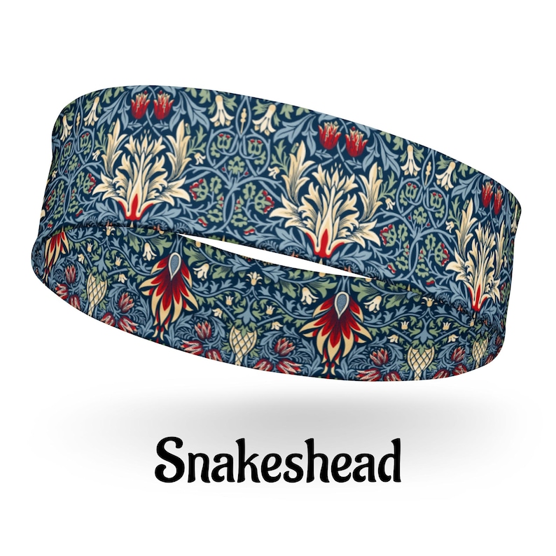 William Morris Print Headband – Soft Double-layer Yoga Hair Band for ...