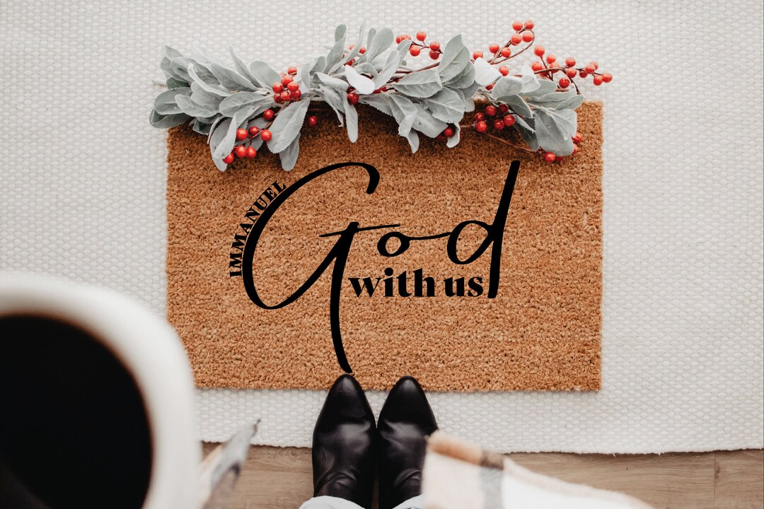 IMMANUEL God With Us Doormat, Jesus Christmas Doormat, Custom Doormat ...