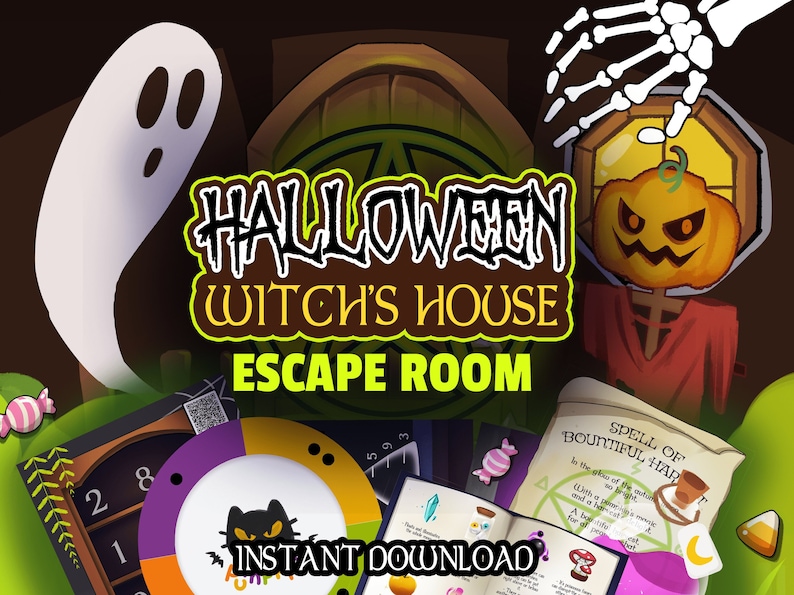 Halloween Escape Room, Printable Game Kit DIY, Instant Download, Party ...