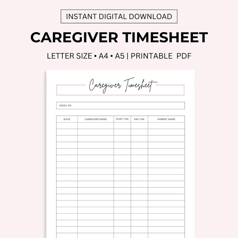 Home Care Aid Sheet - Etsy
