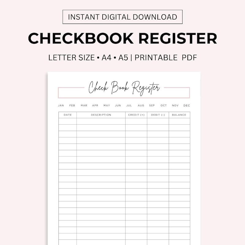 Printable Check Register - Etsy
