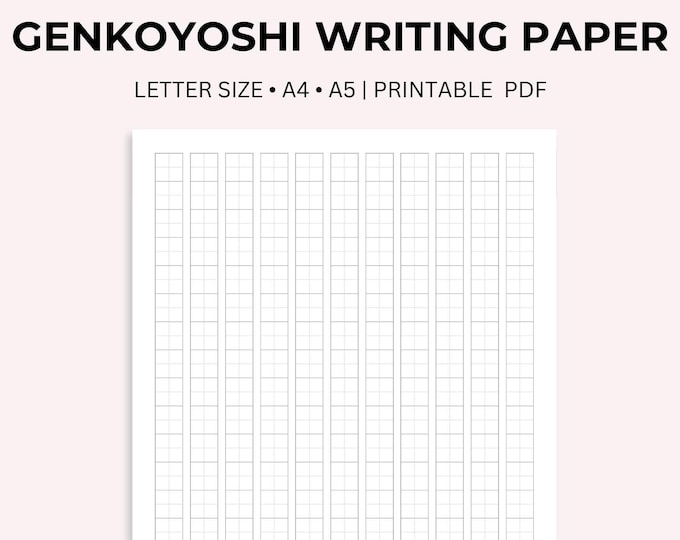 Genkoyoshi Kanji Writing Templates (5 Designs Included) | Japanese ...