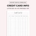 Credit Card Balance Tracker: Printable Log (letter/a4/a5 PDF) - Etsy