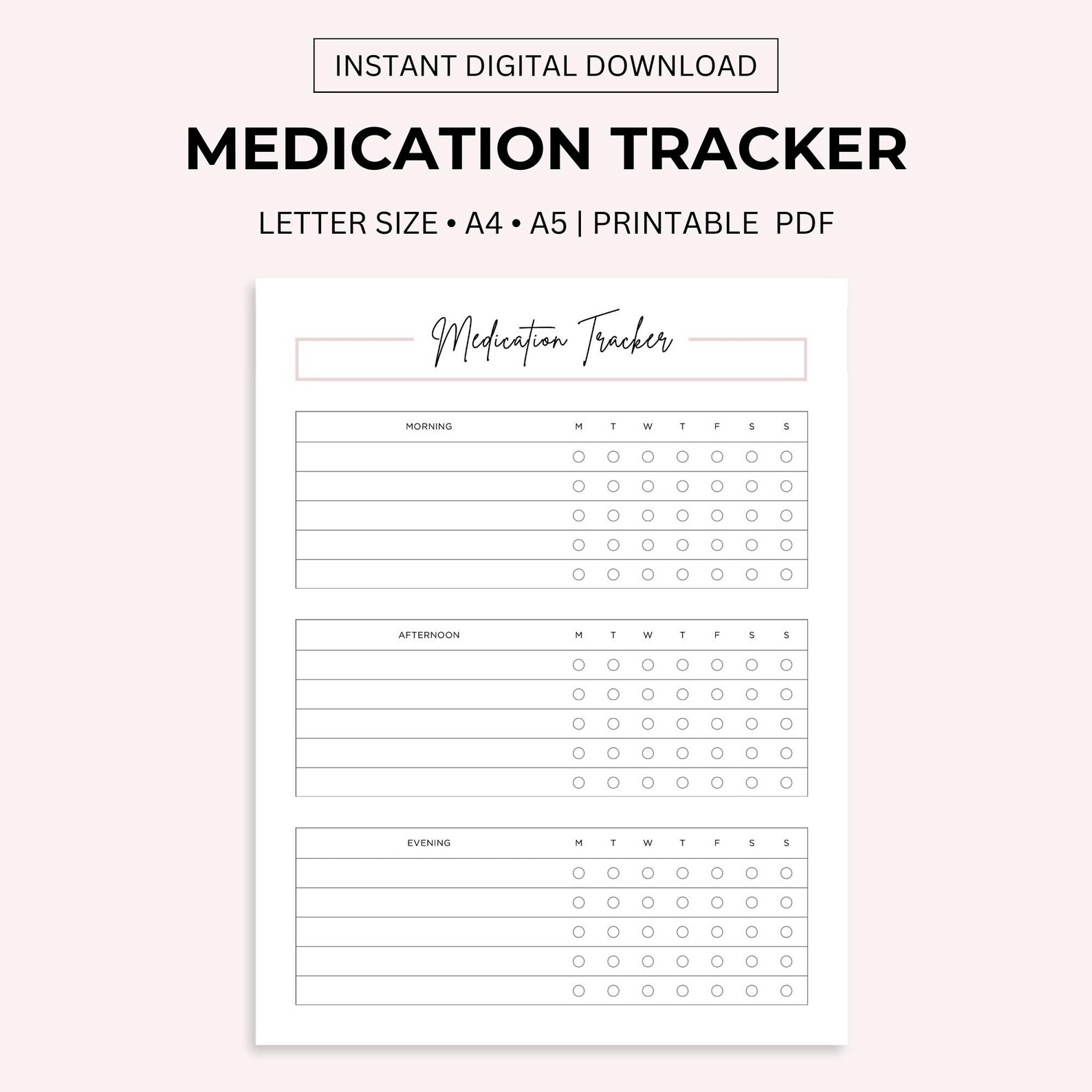 Medication Tracker Printable, Medication Log, Medication Schedule ...