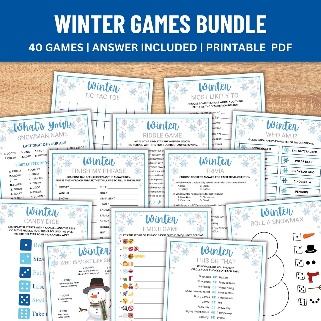 Winter Games Bundle: Party Games for Family, Office, Classroom ...