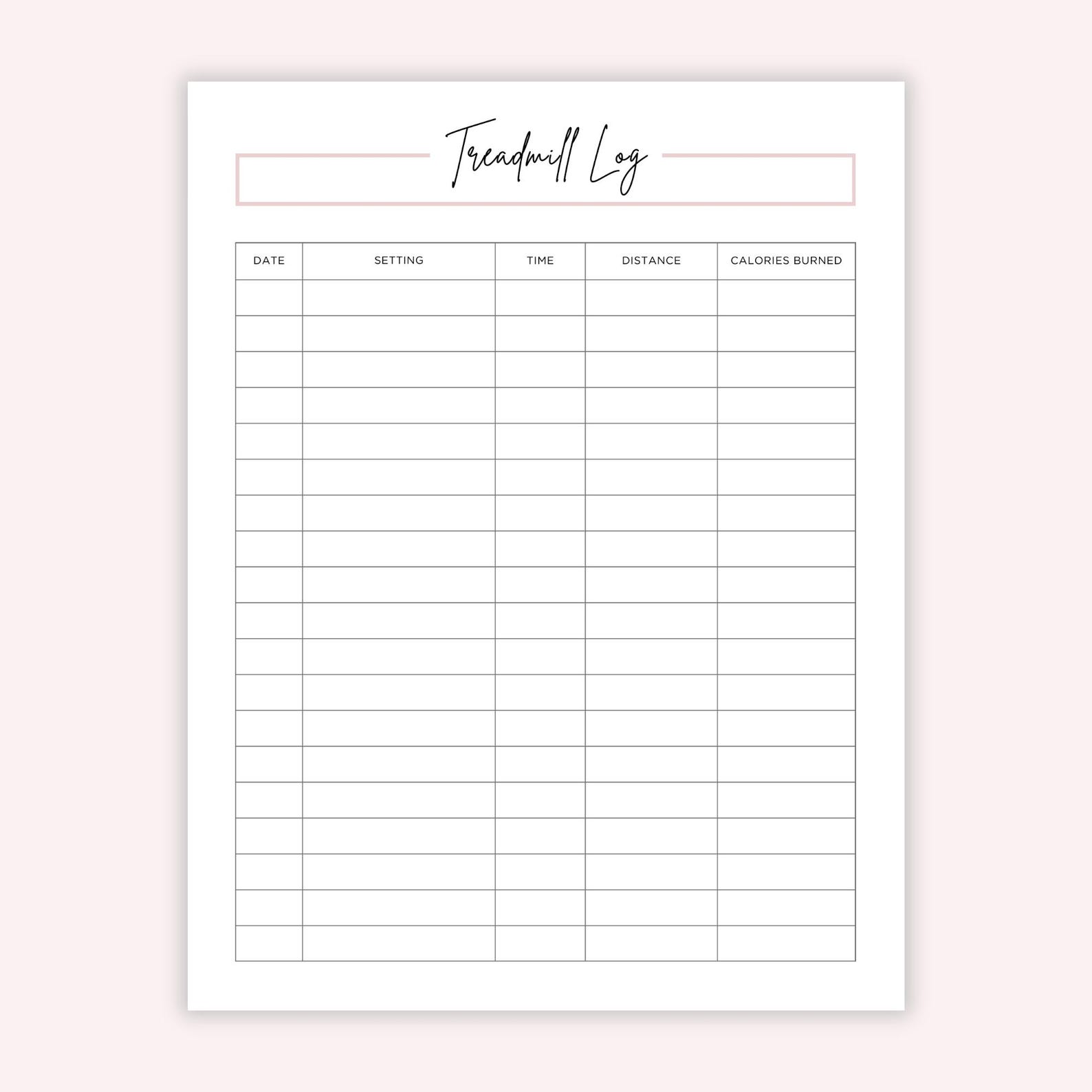 Treadmill Log Printable, Gym Diary and Workout Log Book, Fitness ...