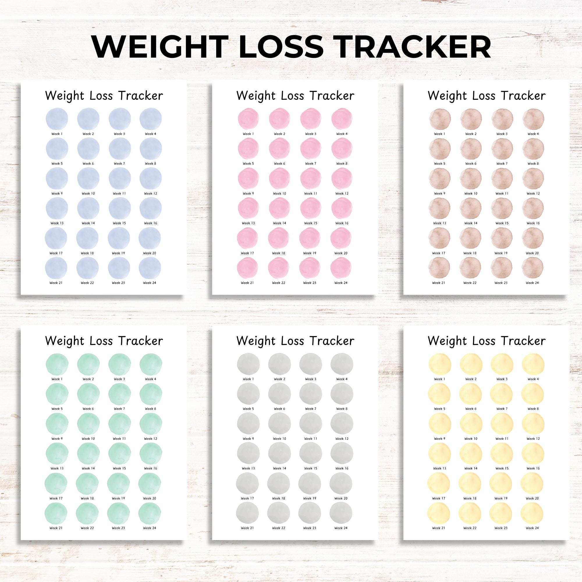 24 Weeks Weight Loss Tracker Printable. Weekly Weight Tracker. Fitness ...