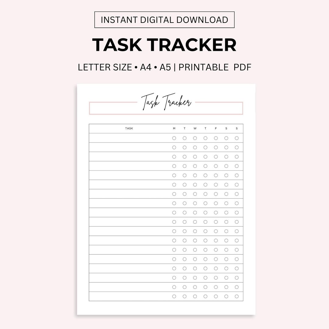 Task Checklist Printable, to Do List, Daily Planner, Daily Checklist ...