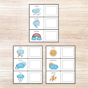 Weather Matching Game Printable, Toddler Matching Activity, Preschool ...