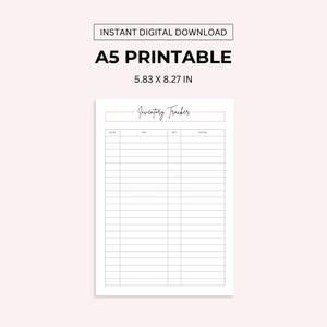 Inventory Tracker Printable, Inventory Organizer, Inventory Management ...