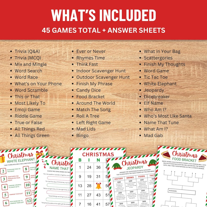 Christmas Games: Fun Party Activities (printable PDF) - Etsy