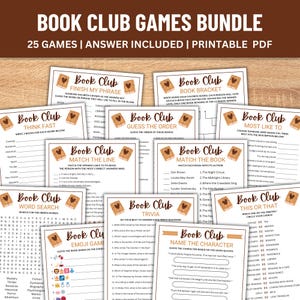 Book Club Games Bundle: Party Activities (printable PDF) - Etsy