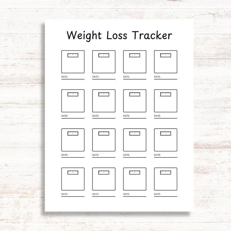 Weekly Weight Loss Tracker. Weight Tracker Printable. Fitness Challenge ...