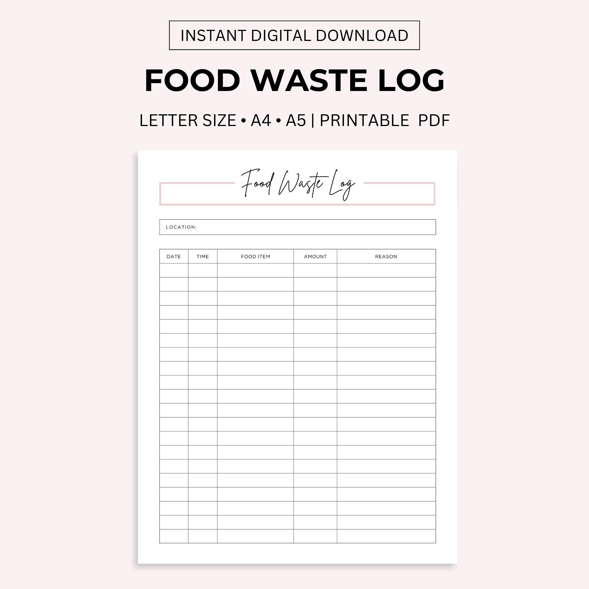 Food Waste Tracker Printable - Etsy