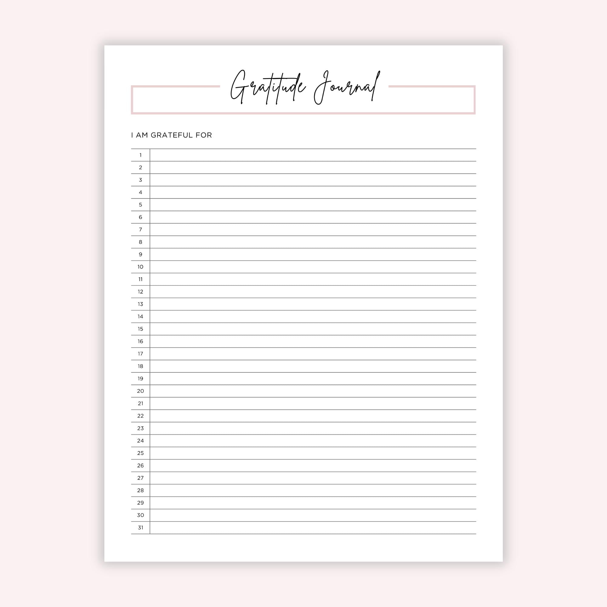 Gratitude Journal Printable, Thankfulness Journal, Gratitude Diary ...