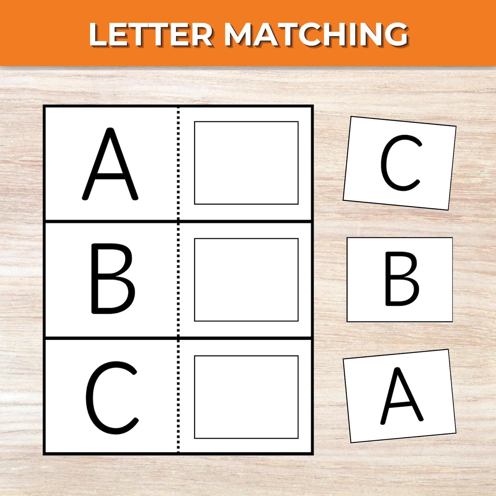 Alphabet Uppercase Matching Game Printable, Toddler Matching Activity ...