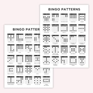 200 Bingo Patterns Bingo Alphabet Numbers Shapes Printable Pdf Etsy