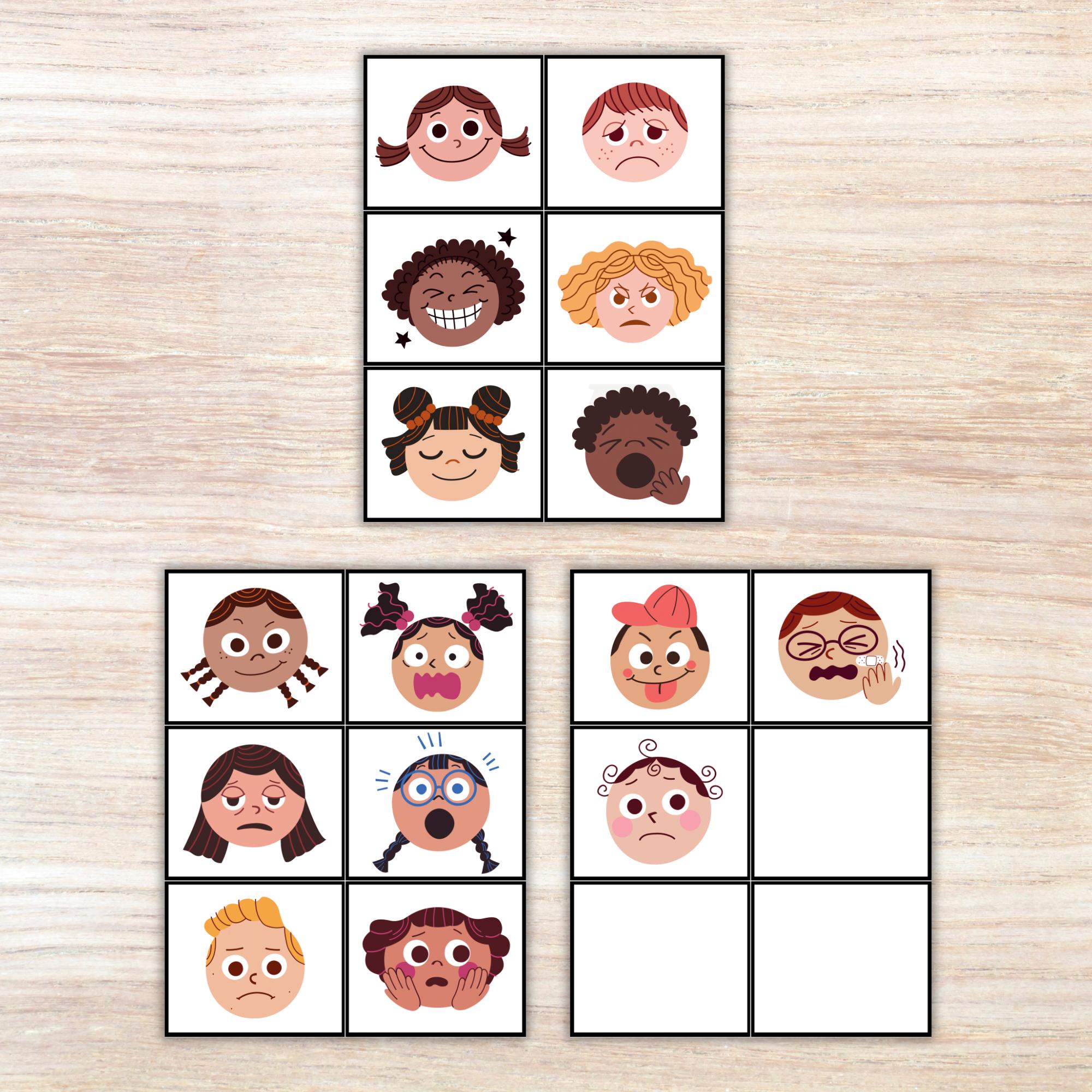 Emotions Matching Game: Preschool Learning Activity (PDF Pattern) - Etsy