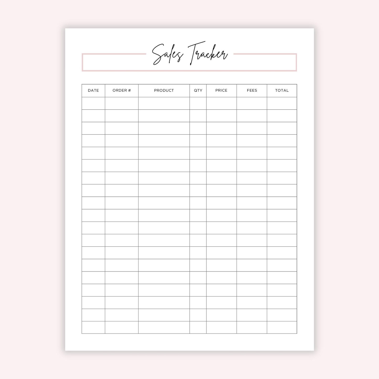 Sales Tracker Printable: Order Log (letter, A4, A5 PDF) - Etsy