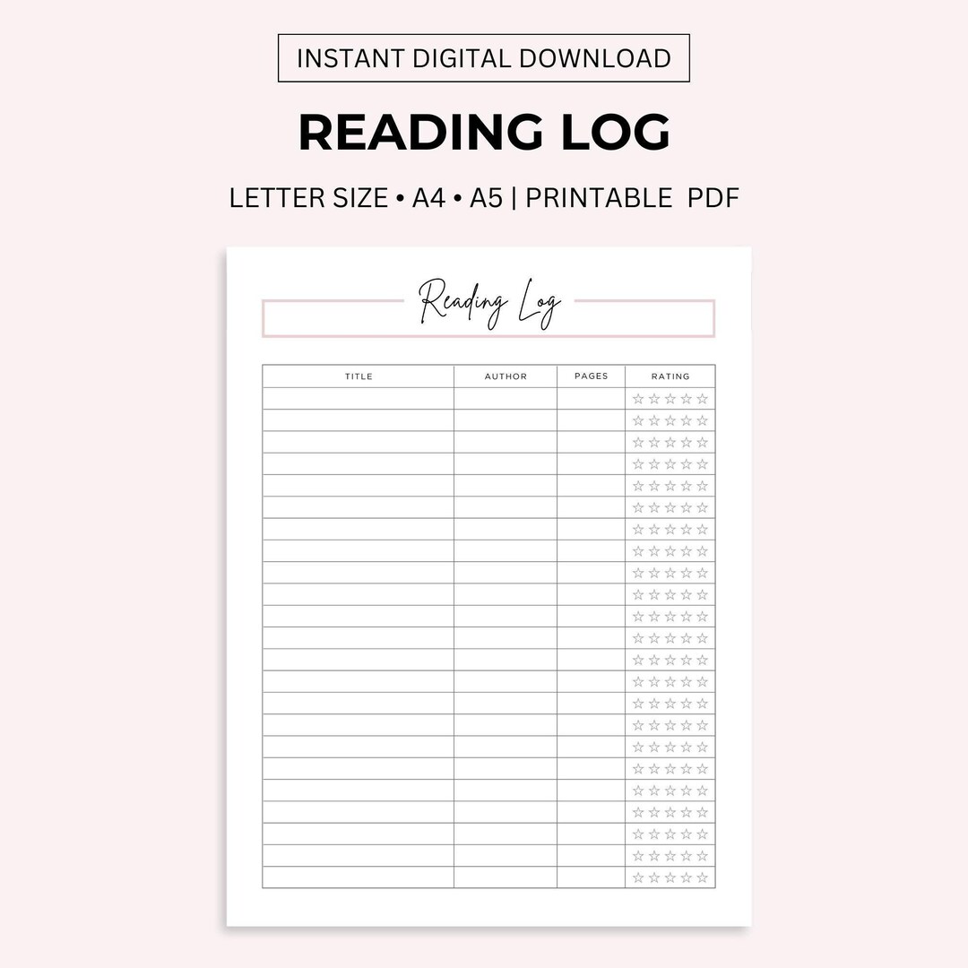 Reading Log Printable, Book Log, Reading Tracker, Books to Read, Books ...