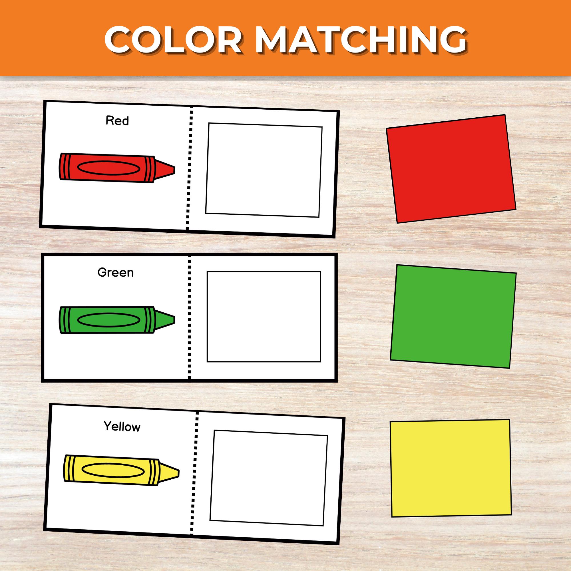 Color Matching Game Printable, Toddler Matching Activity, Preschool ...
