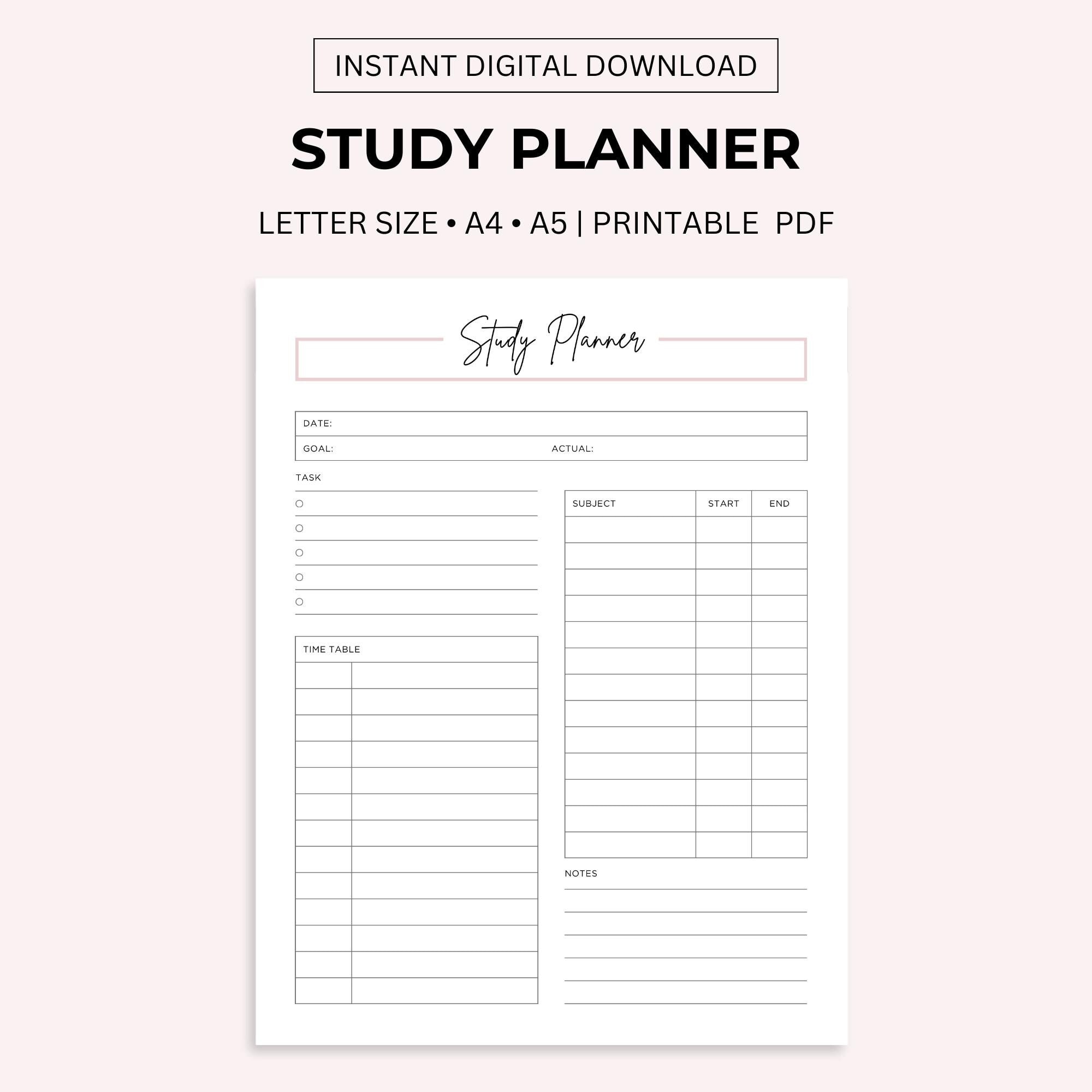 Study Planner, Student Planner, Productivity, College Planner, Academic ...