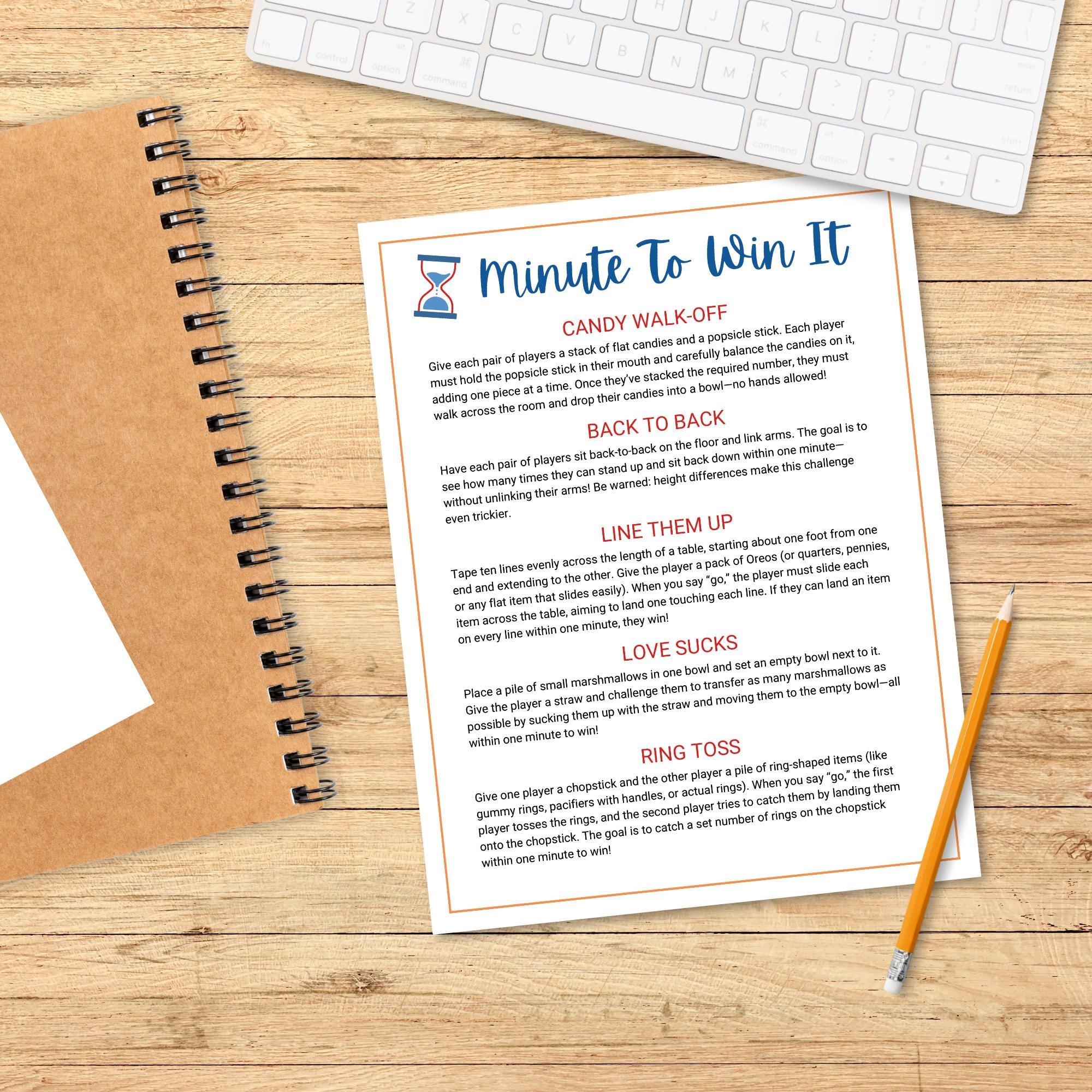 Minute to Win It Games Bundle: Party Activities (printable PDF) - Etsy