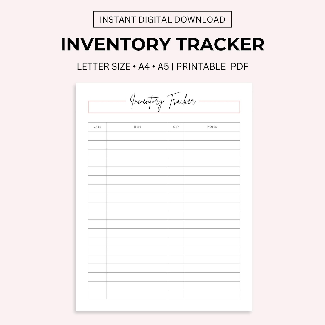 Inventory Tracker Printable, Inventory Organizer, Inventory Management ...