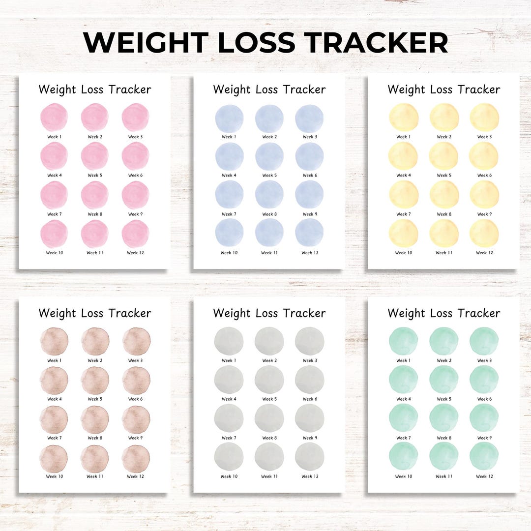 12-week Weight Loss Tracker Printable (letter/a4/a5 PDF) - Etsy