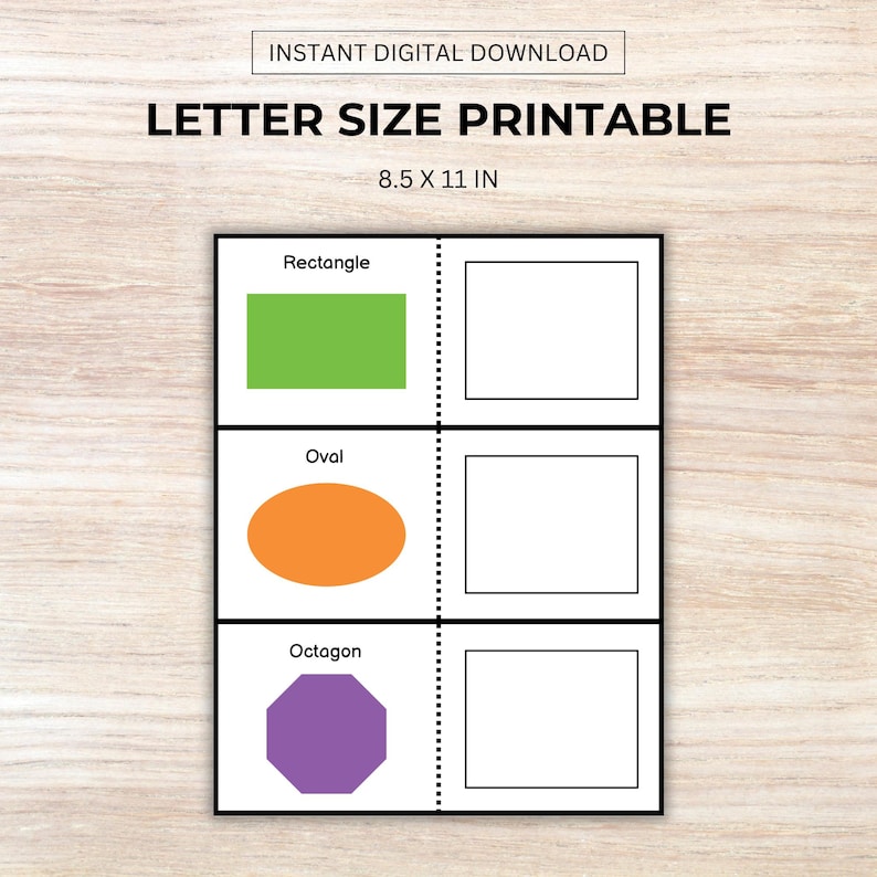 Shape Matching Game Printable, Toddler Matching Activity, Preschool ...