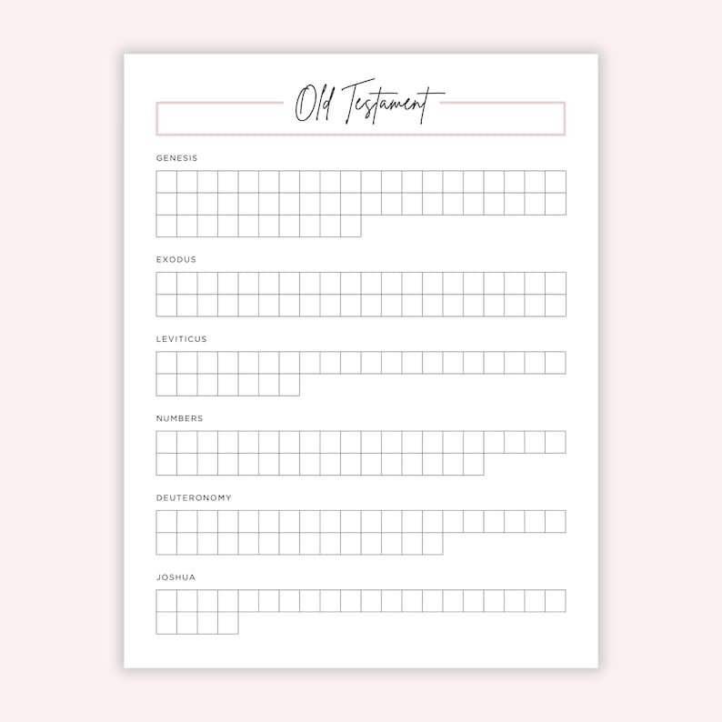 Bible Chapter Checklist Printable, Old Testament Checklist, Bible ...