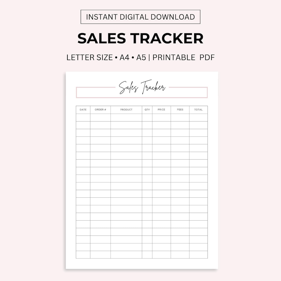 Sales Tracker Printable, Sales Log, Order Tracker - Etsy