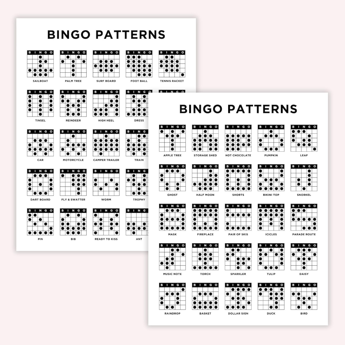 200 Bingo Patterns. Bingo Winning Patterns, Bingo Alphabet, Numbers ...