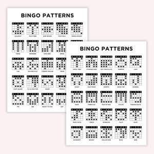 200 Bingo Patterns: Bingo Alphabet, Numbers, Shapes (printable PDF) - Etsy