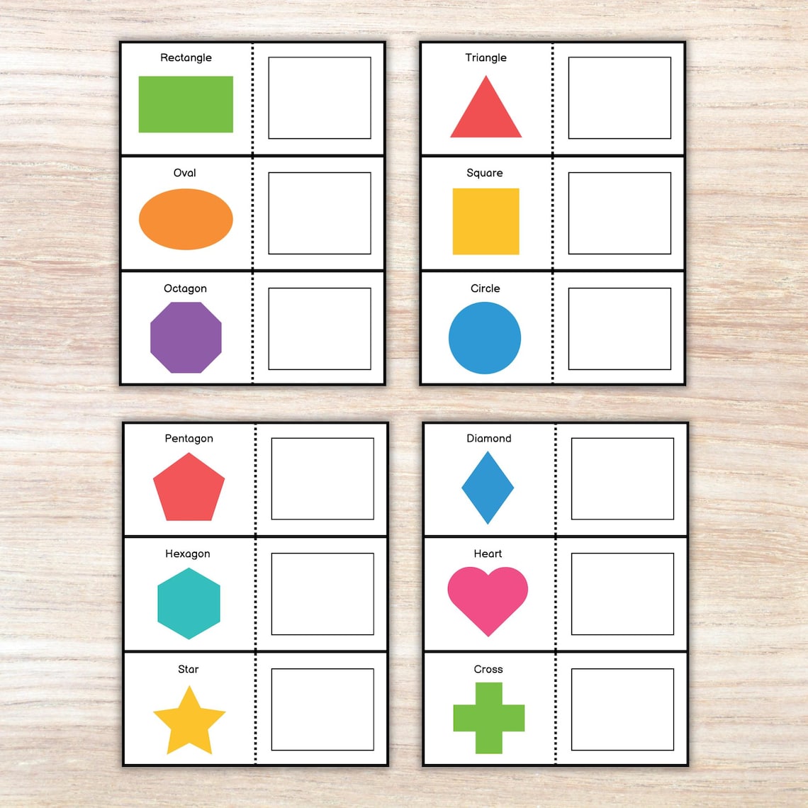 Shape Matching Game Printable, Toddler Matching Activity, Preschool ...