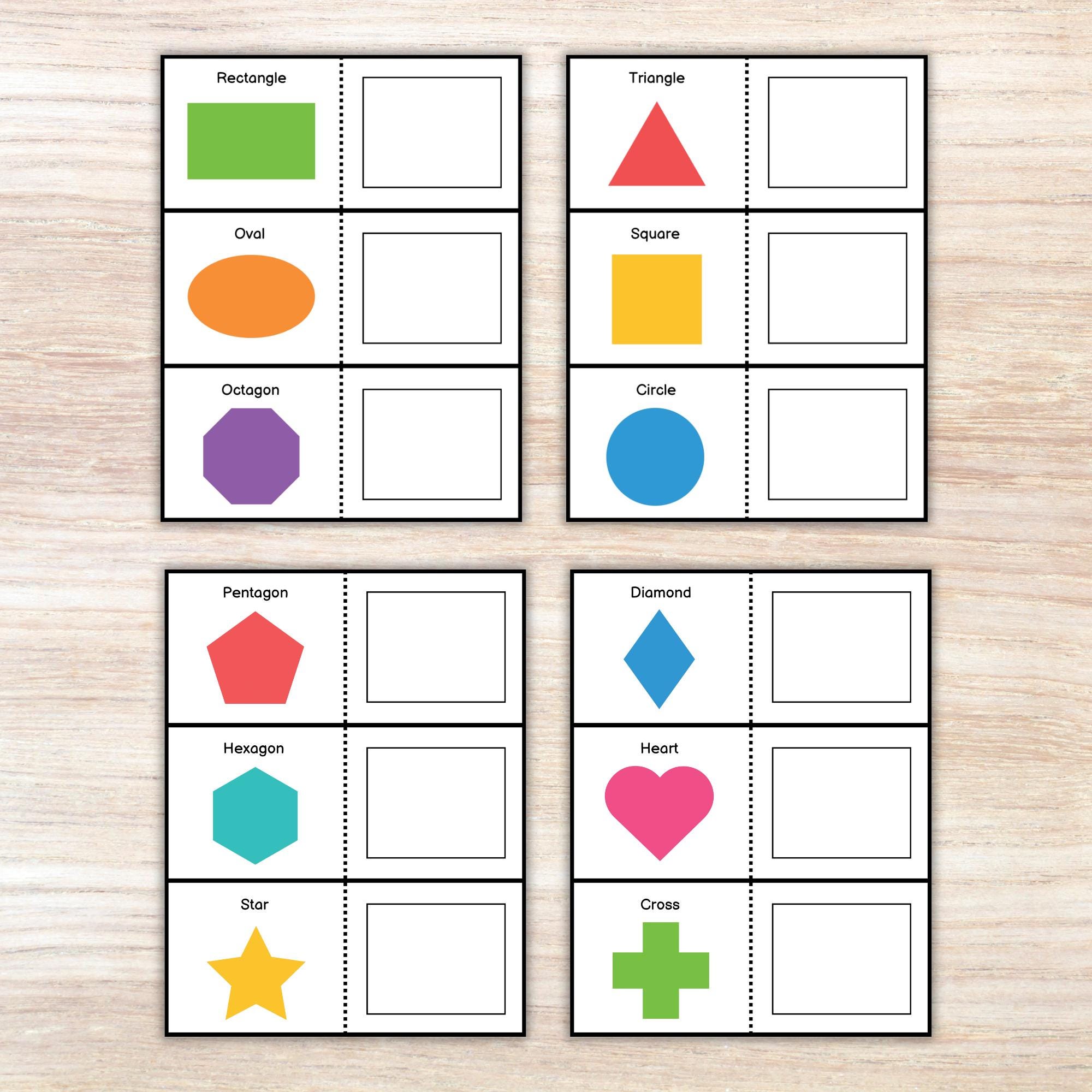 Shape Matching Game Printable, Toddler Matching Activity, Preschool ...