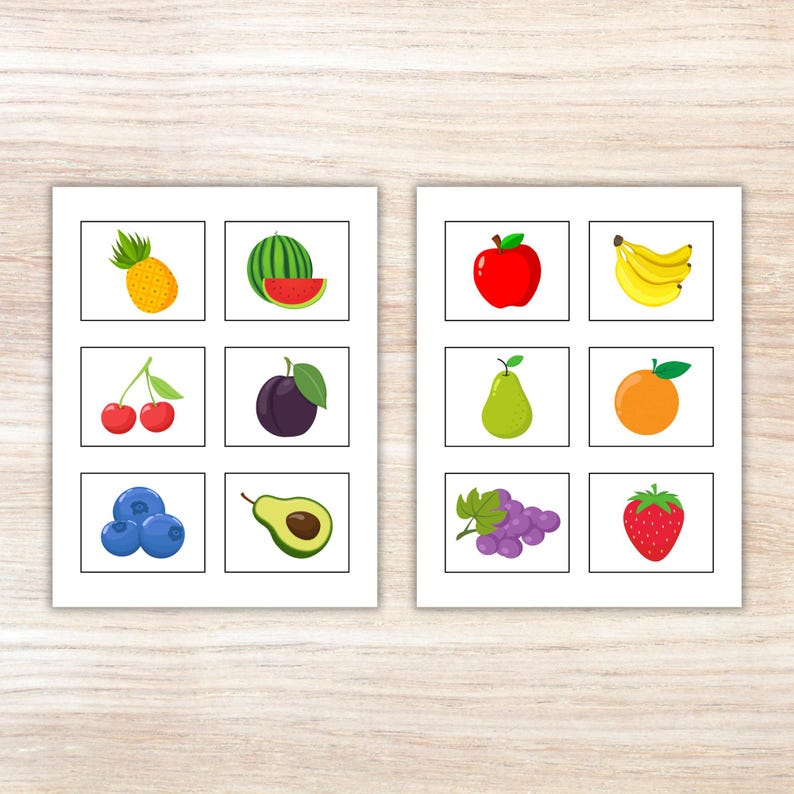 Fruit Matching Game Printable, Toddler Matching Activity, Preschool ...