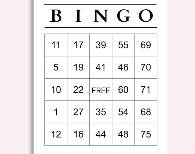 300 Jumbo Bingo Cards: Printable Bingo Game (PDF) - Etsy